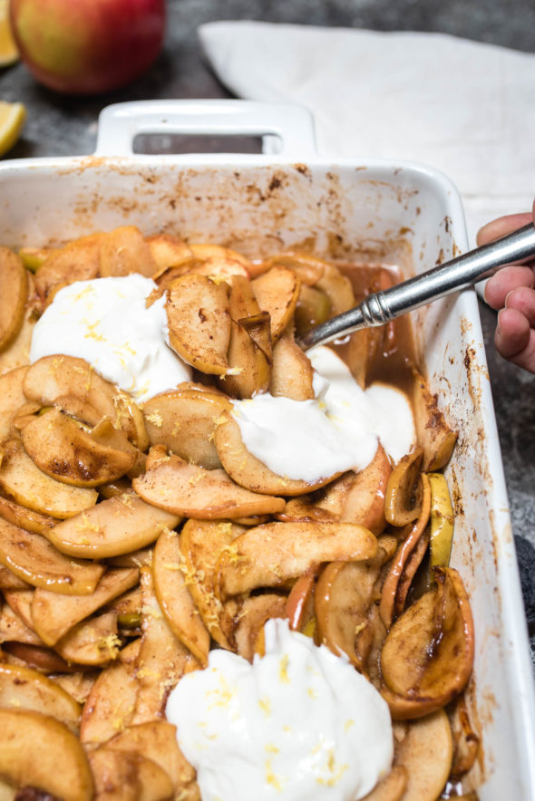 Cinnamon Baked Apples with Vanilla Yogurt